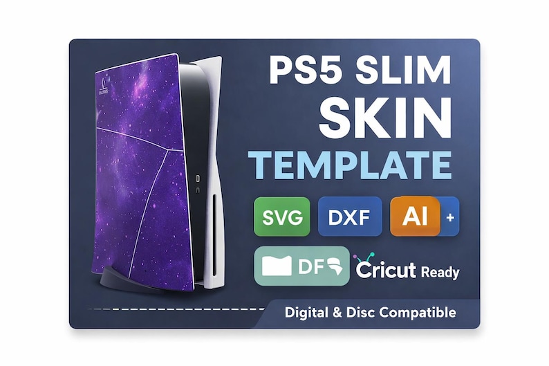 PS5 SLIM DIGITAL Skin Template | Vinyl Wrap Cut File for Cricut ...