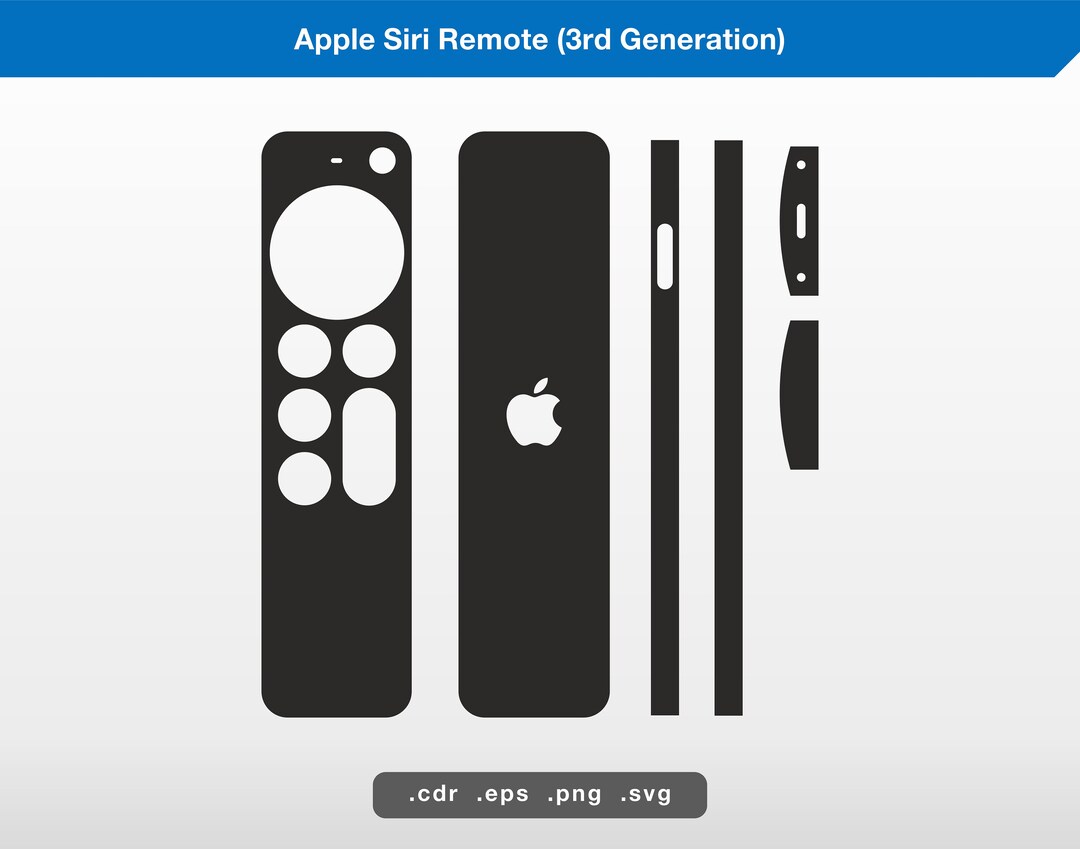 Apple Siri Remote 3rd Generation SVG Vector - Etsy
