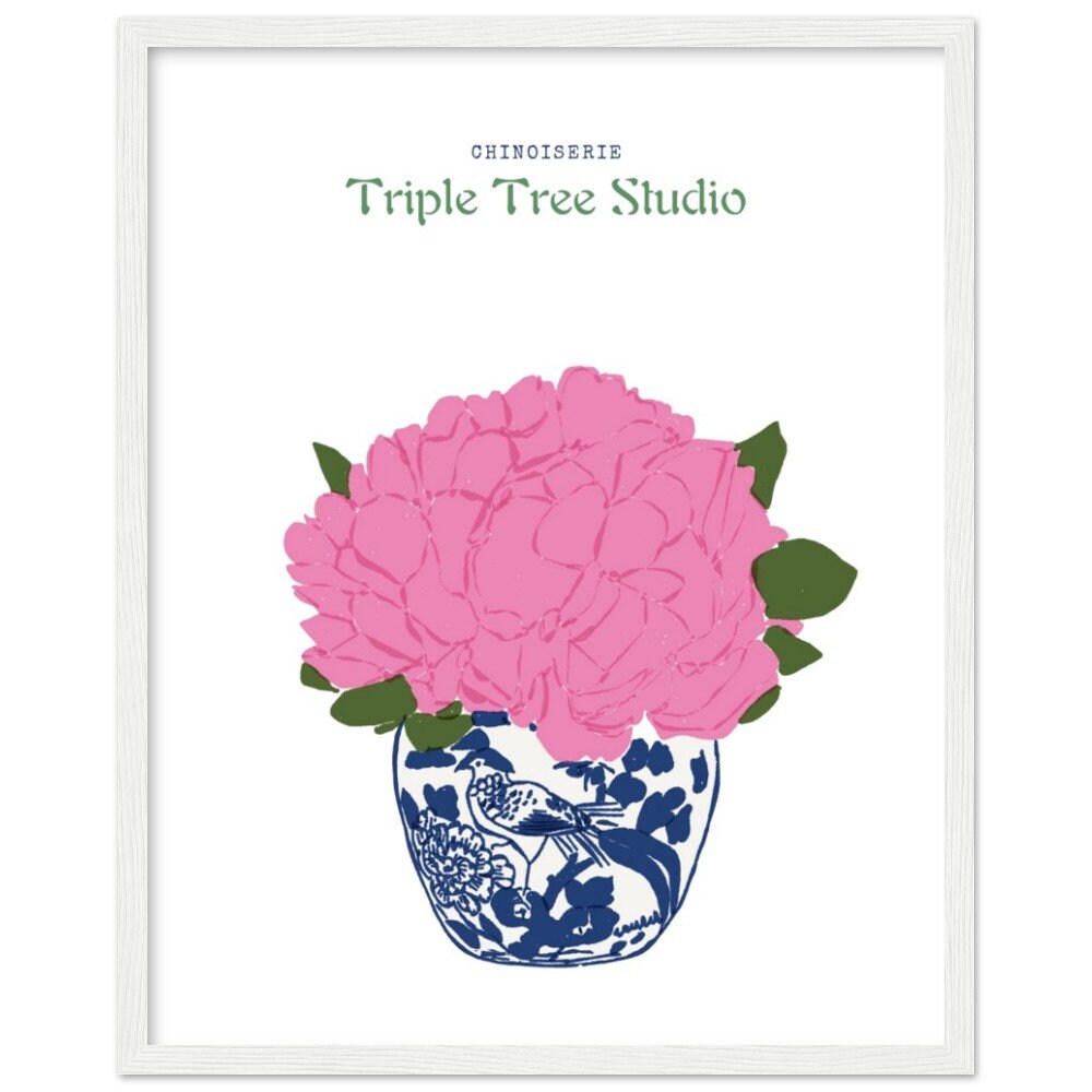 Pink Flowers Premium Matte Paper Poster mit Holzrahmen 40x50 - Etsy.de