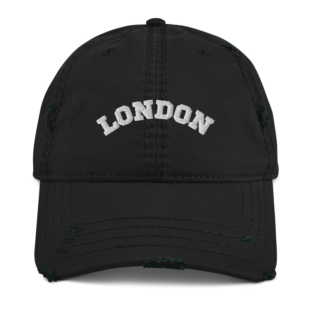 Embroidered London Distressed Baseball Hat - Etsy