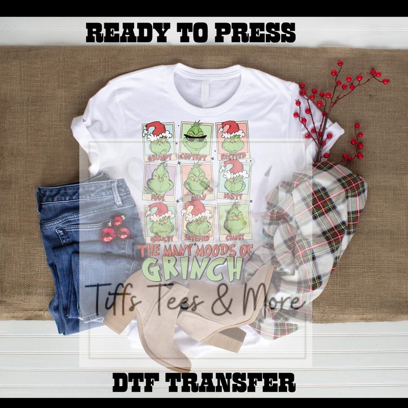 The Many Moods of Grinch DTF Transfer - Etsy