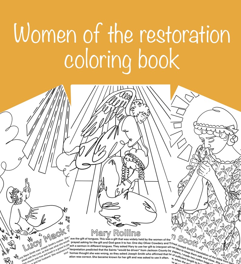 Women of the Restoration Coloring Book LDS Coloring Pages | Etsy