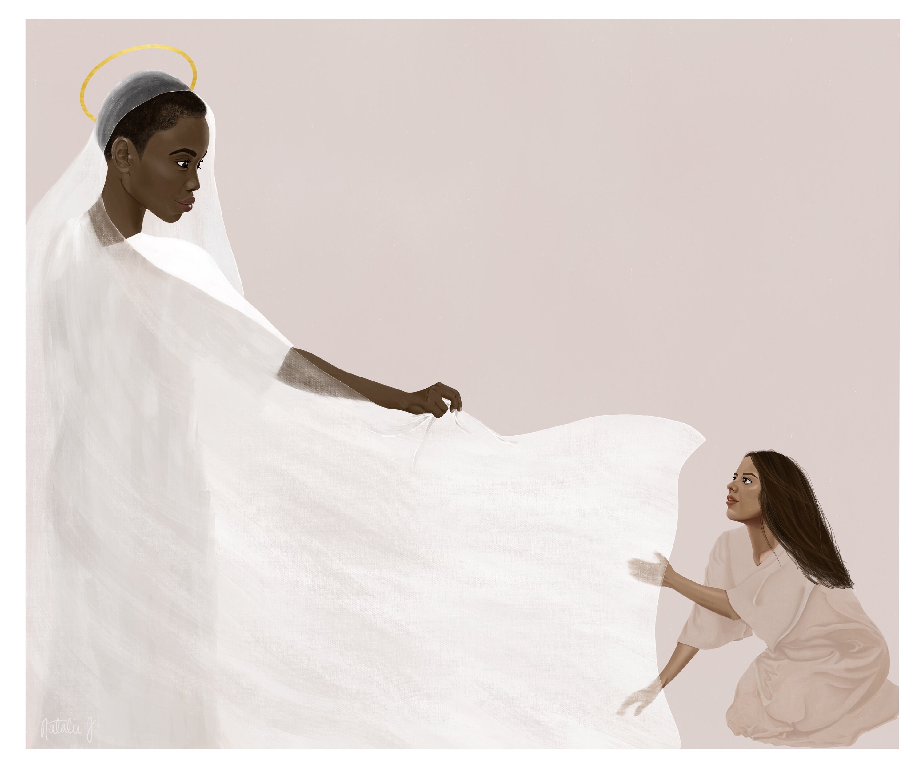 Peeking Through Her Veil Heavenly Mother Art Lds Heavenly - Etsy