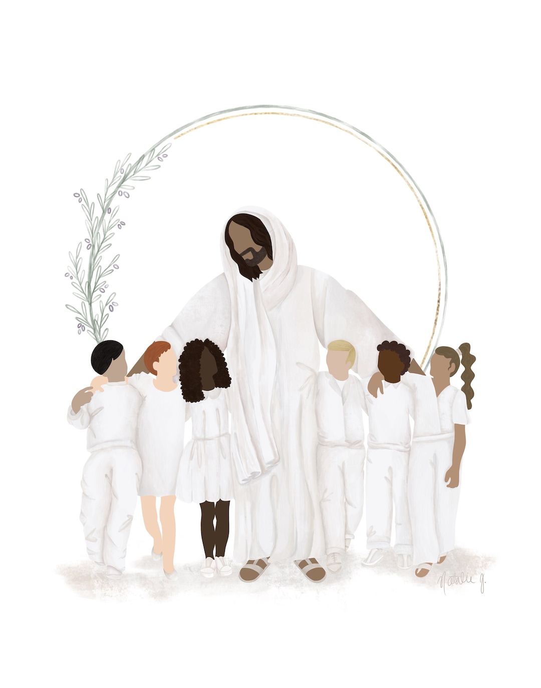 One by One Fine Art Print - Christ Lds Baptism Art - Jesus Ministering ...