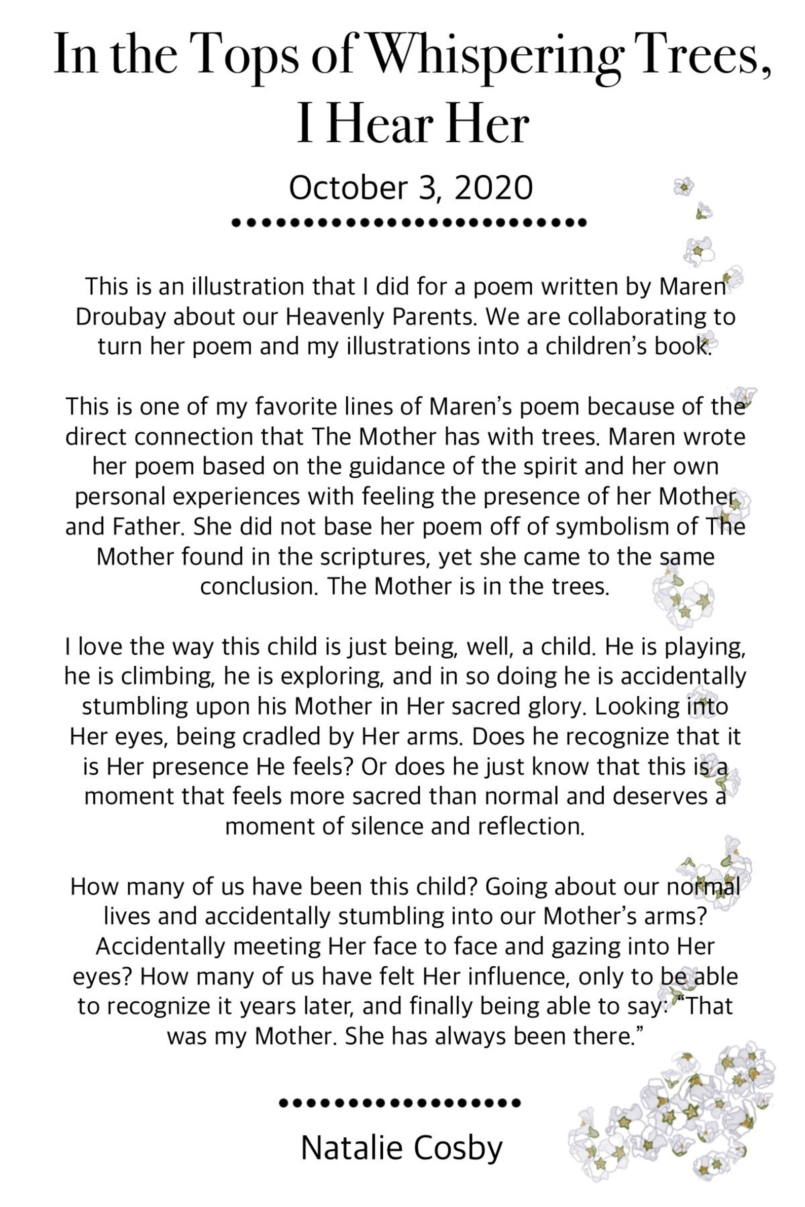 In the Tops of the Whispering Trees, I Hear Her Art Print - Heavenly ...