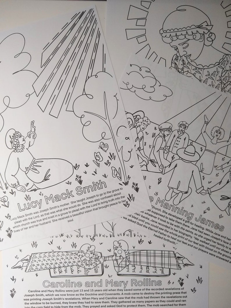 Women of the Restoration Coloring Book LDS Coloring Pages | Etsy