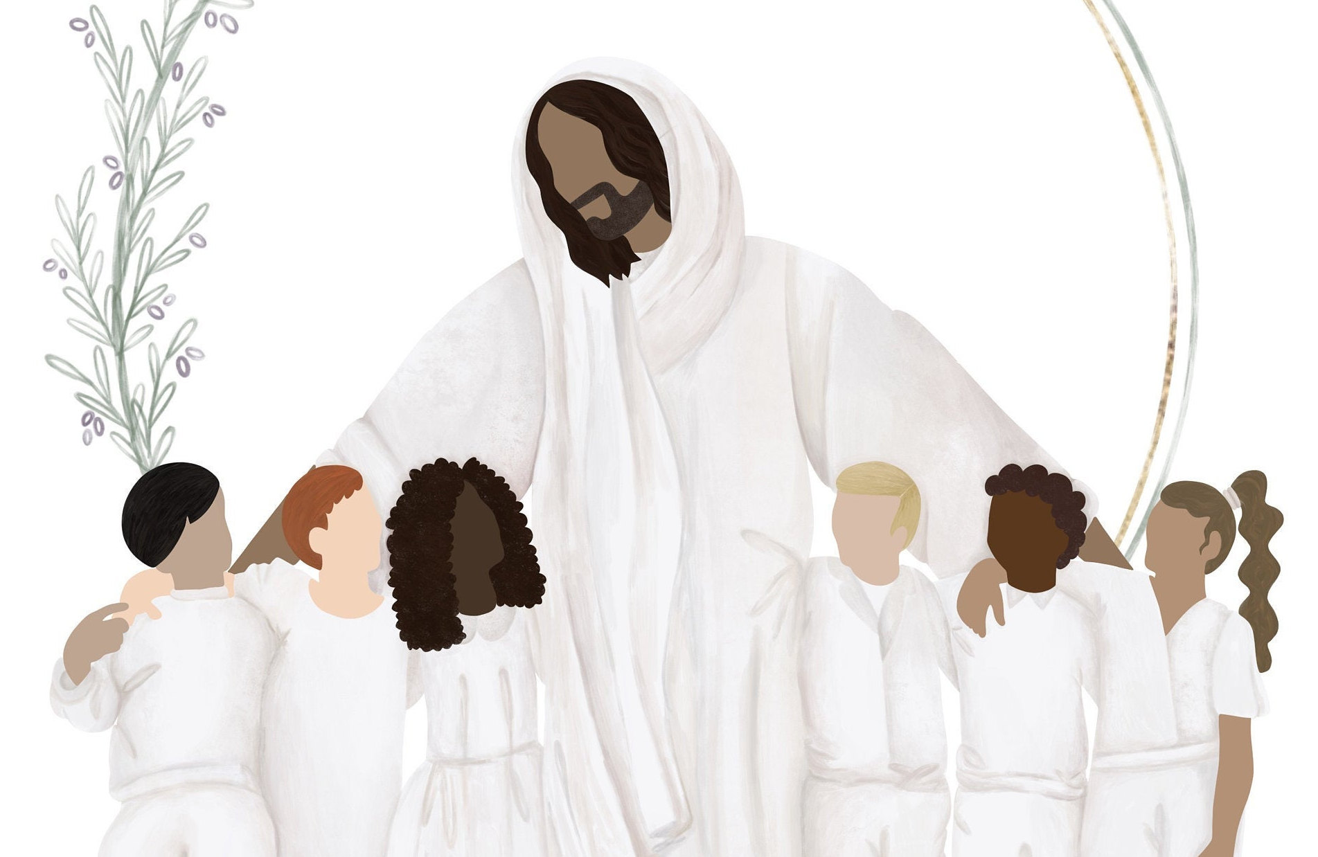 One by One Fine Art Print - Christ Lds Baptism Art - Jesus Ministering ...