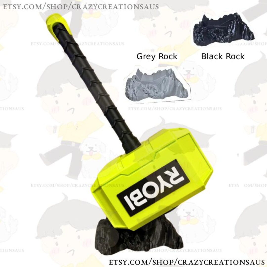 Ryobi Thor Hammer Full Life Size Display Fun Toy Decor - Rock Stand ...
