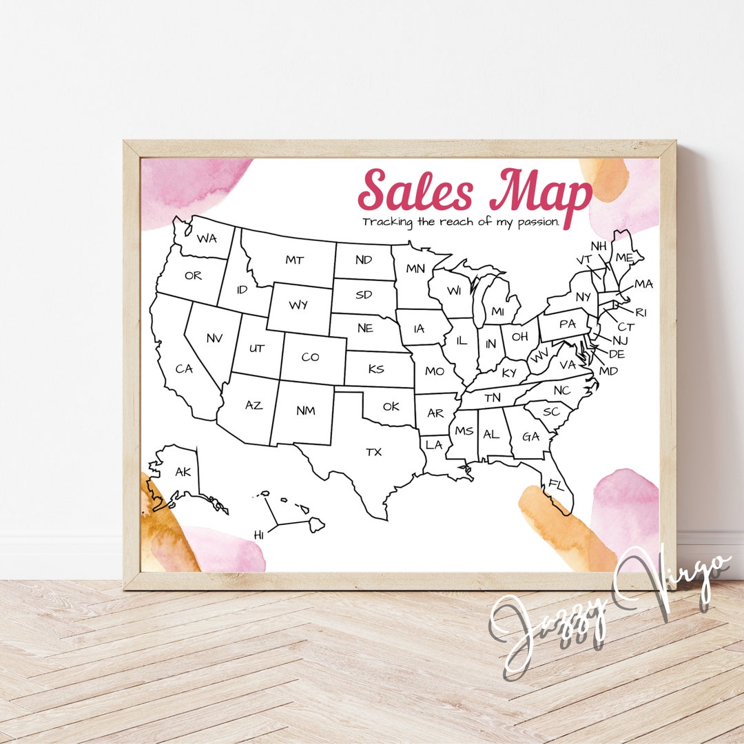 Sales Map Tracker - Printable United States Etsy Sales Map, Goal Map ...