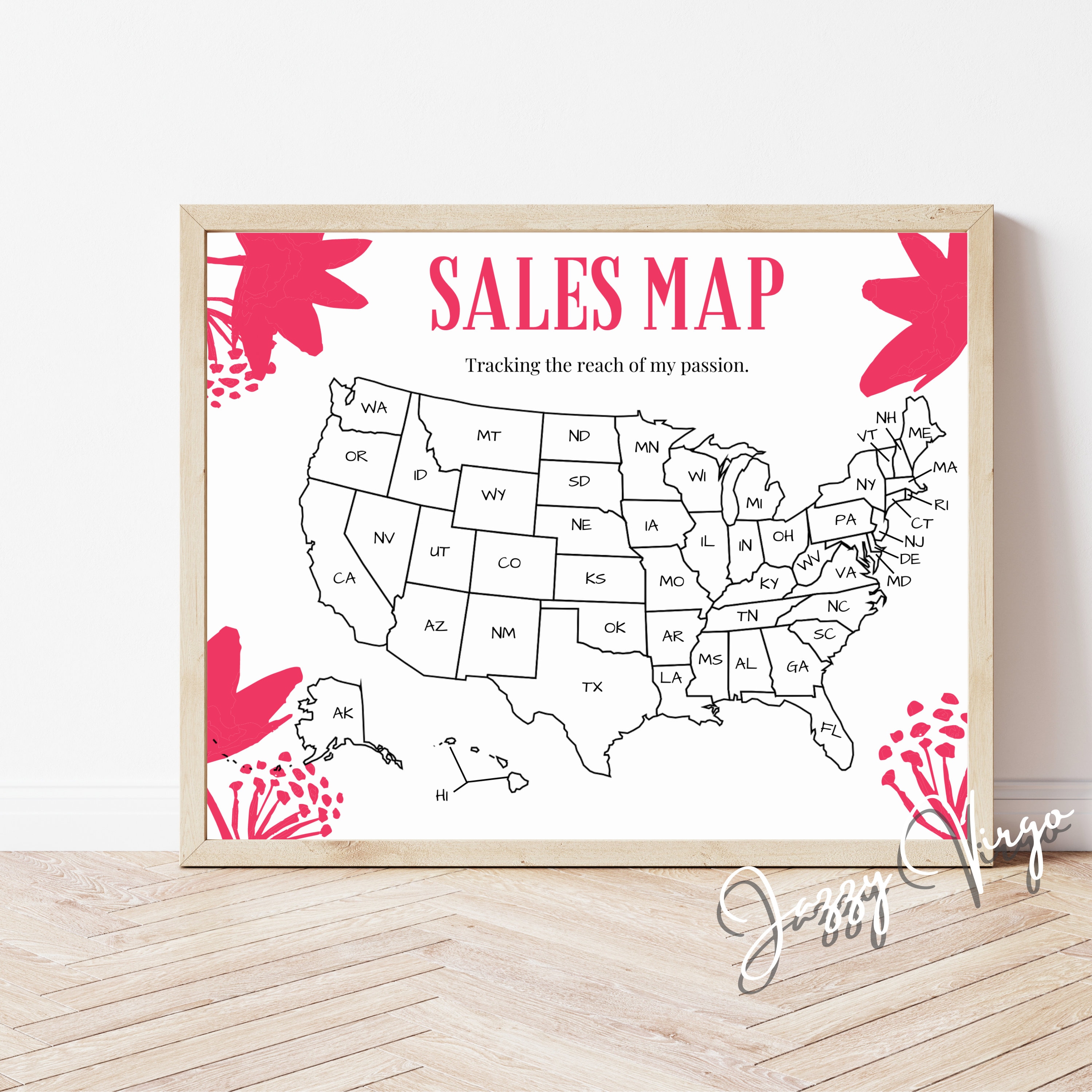 Sales Map Tracker - Printable United States Etsy Sales Map, Goal Map ...