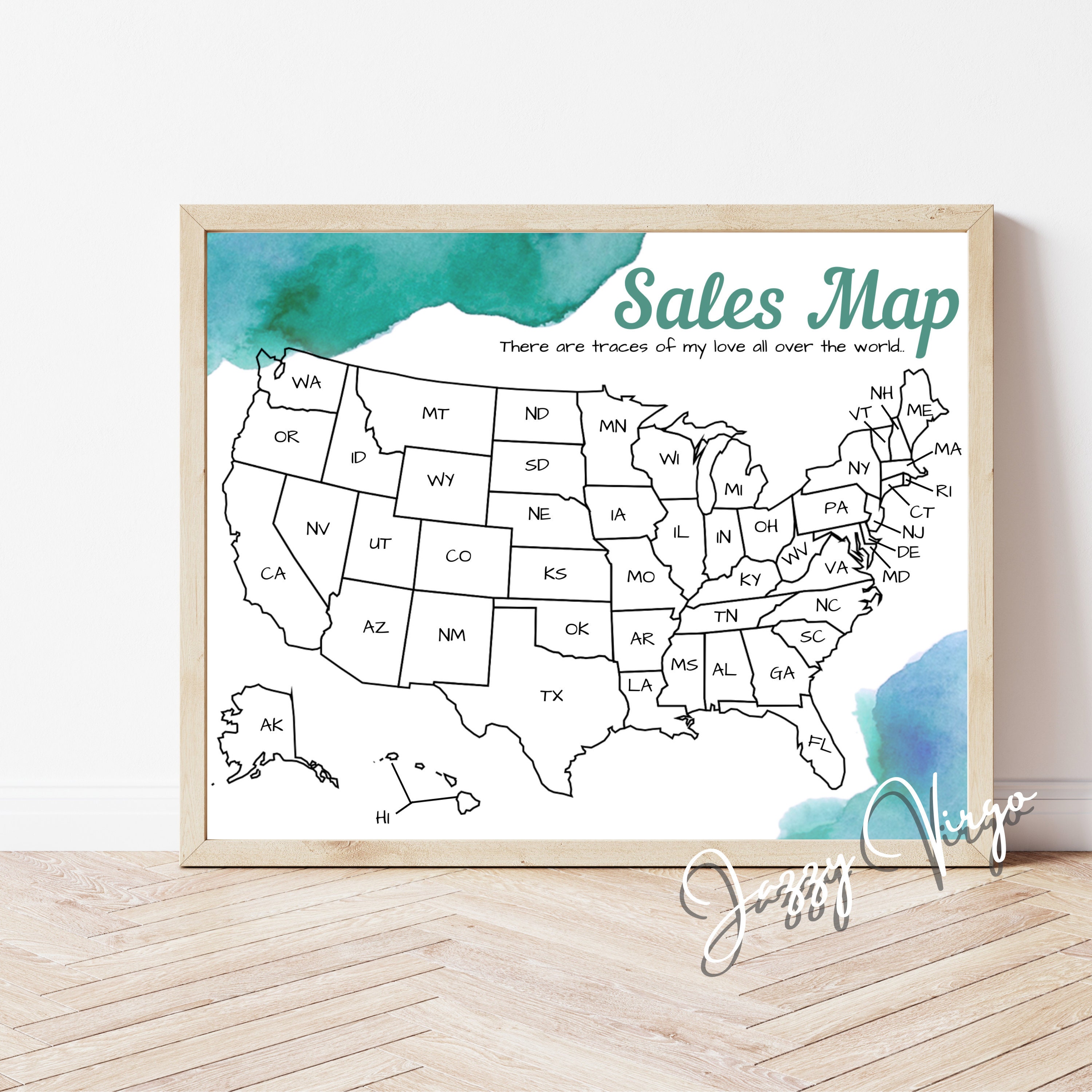 Sales Map Tracker - Printable United States Etsy Sales Map, Goal Map ...