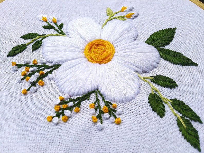 Floral Embroidery PDF Hand Embroidery Pattern Hand - Etsy