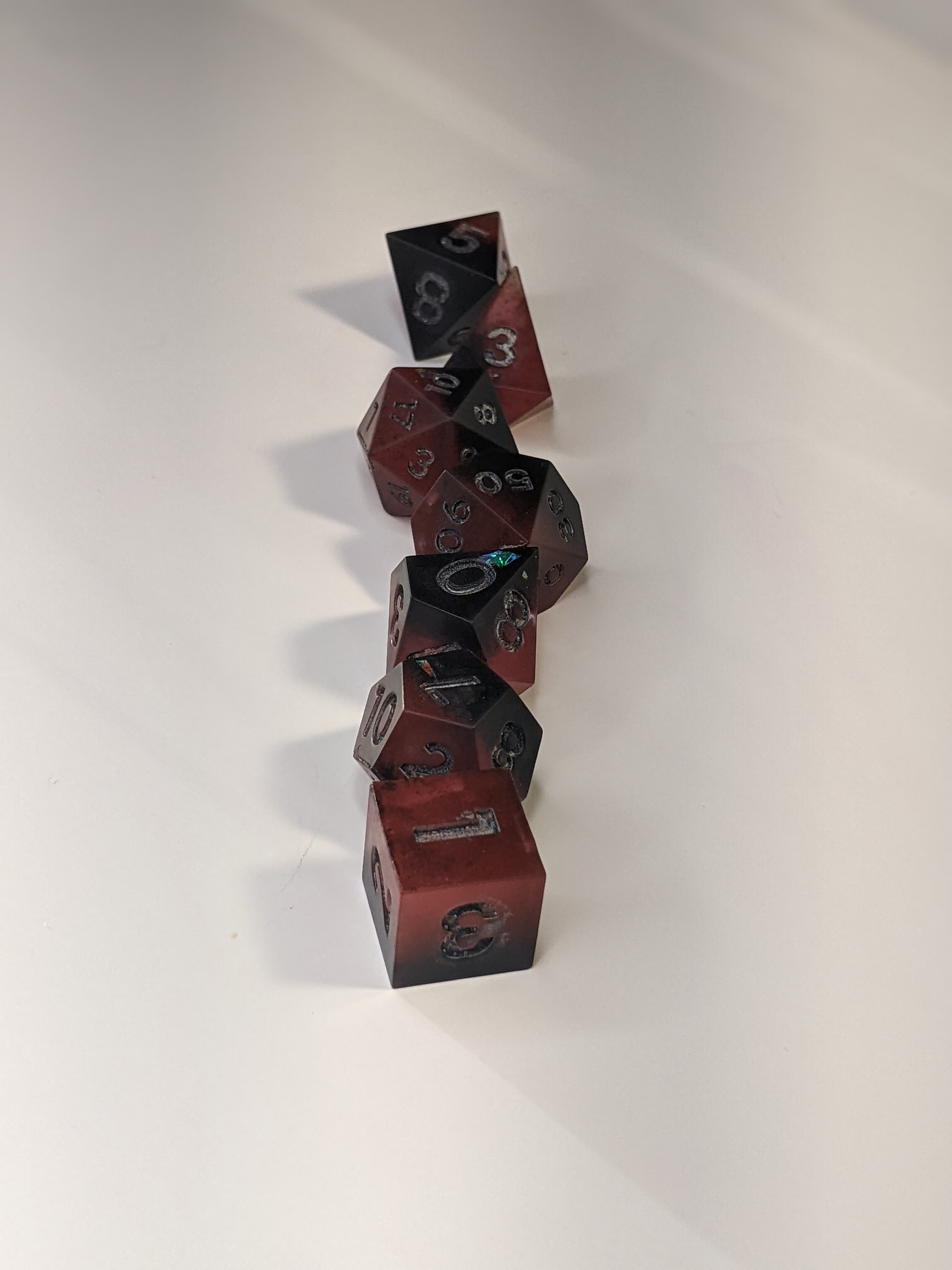 Dice Dnd Set / Wenge Wood & Resin Dice Set / Handmade Tumbled Dice Set ...