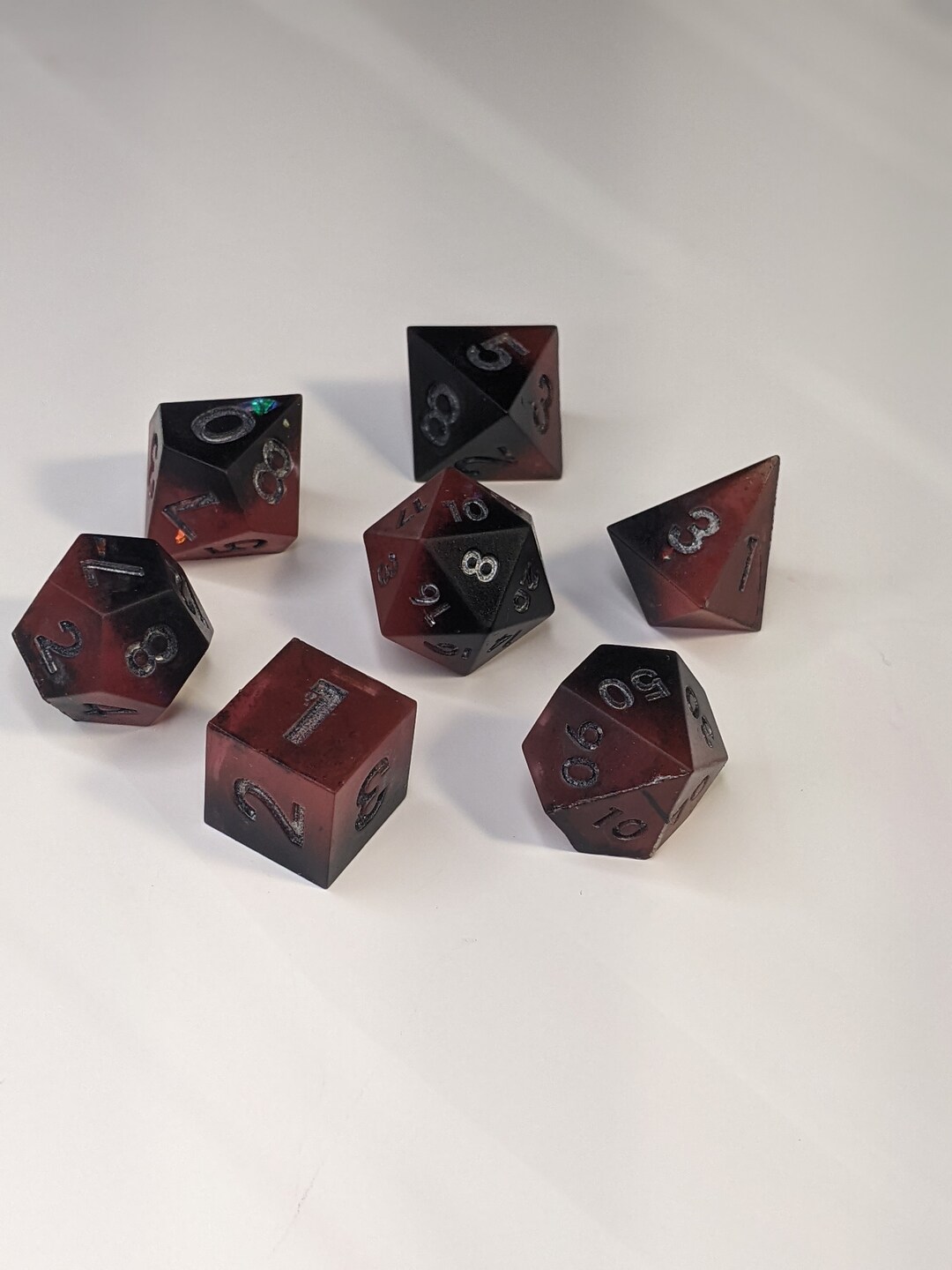 Dice Dnd Set / Wenge Wood & Resin Dice Set / Handmade Tumbled Dice Set ...
