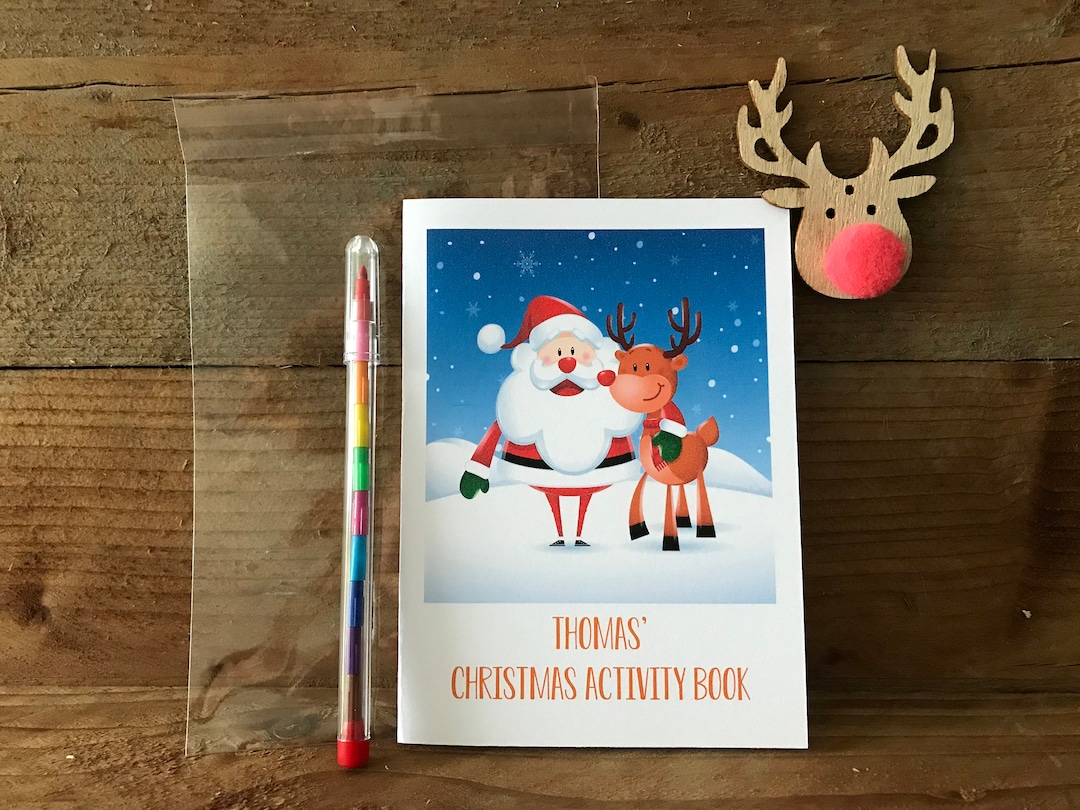 Libro de actividades de Nochebuena personalizado para niños a6, relleno ...