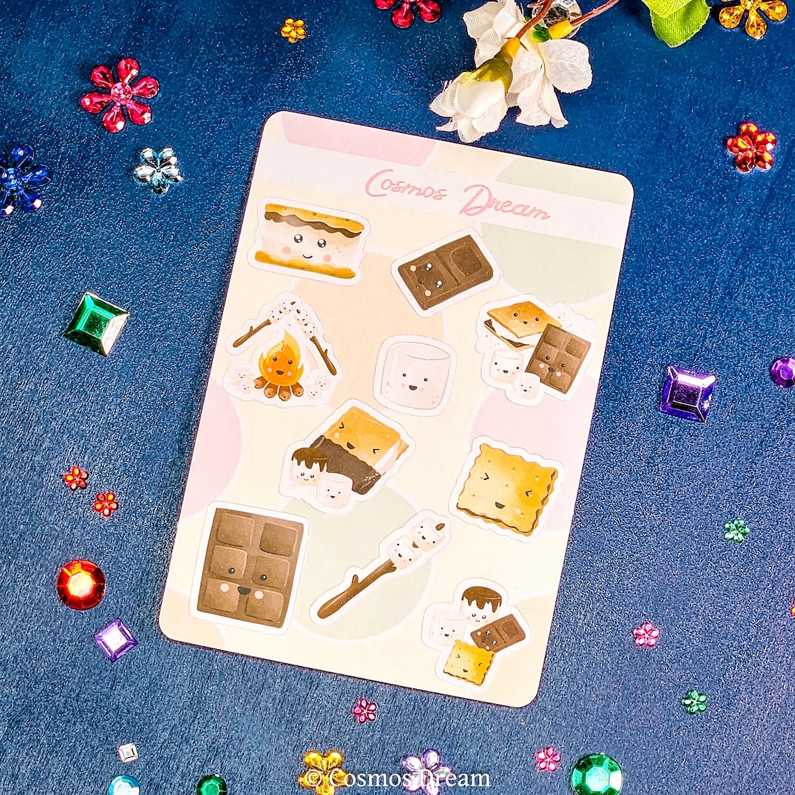 Cute S'mores Themed Sticker Sheet, Camping Core, Cute Stocking Stuffer ...