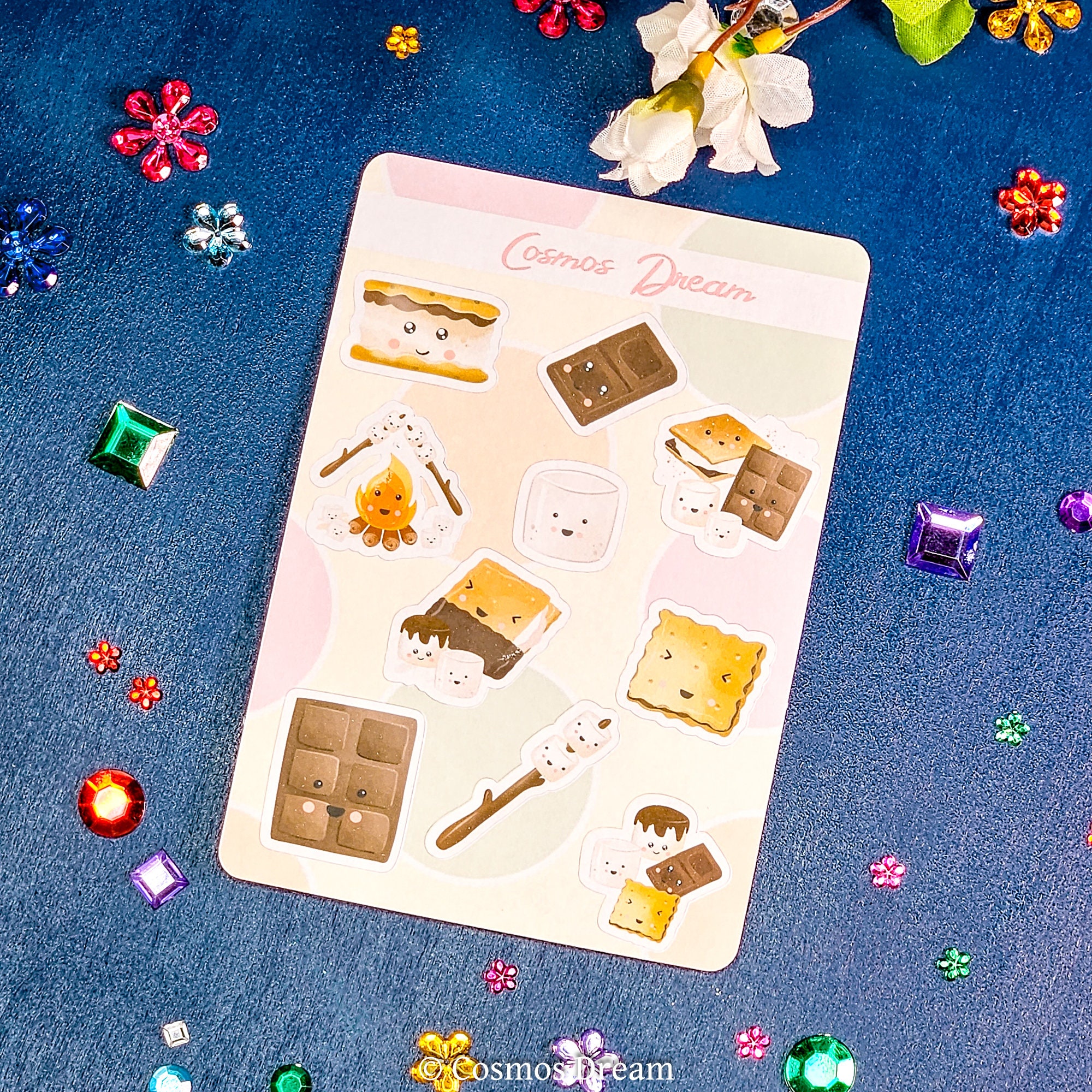 Cute S'mores Themed Sticker Sheet, Camping Core, Cute Stocking Stuffer ...