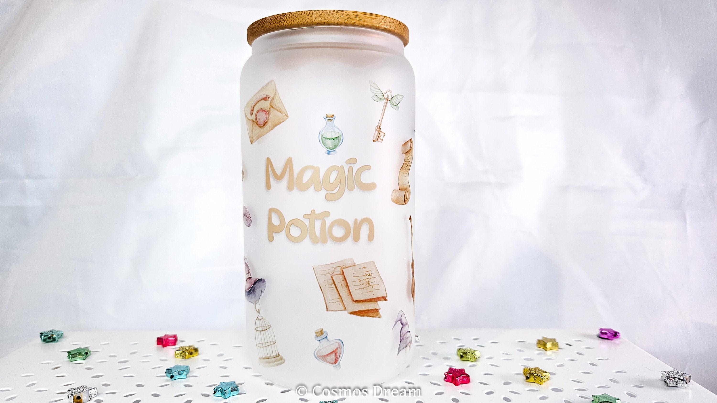 Magic Potion Wizard School Design, Frosted Drinking Glass With Bamboo ...