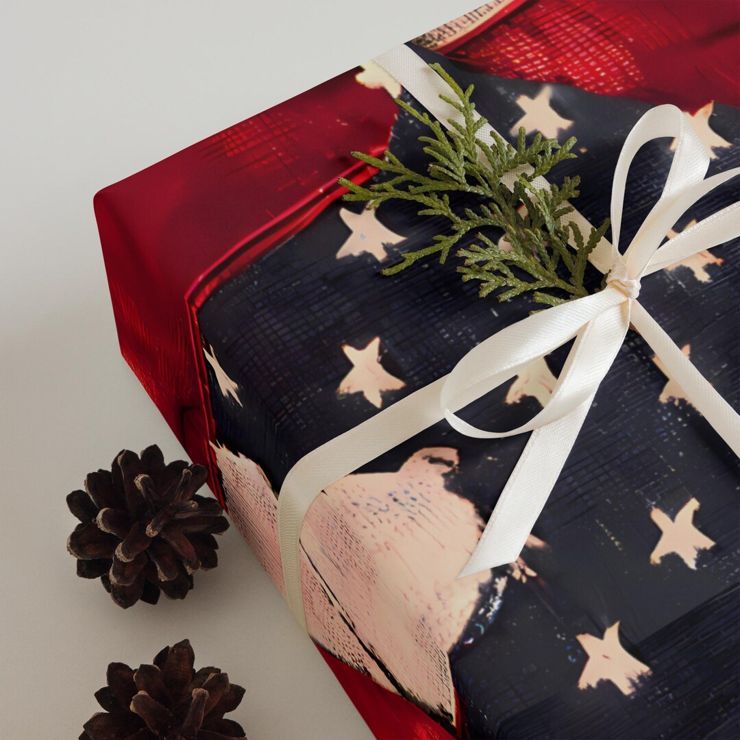 Wrapping Paper Sheets - 3 Patriotic USA Flag Giftwrapping Sheets. - Etsy