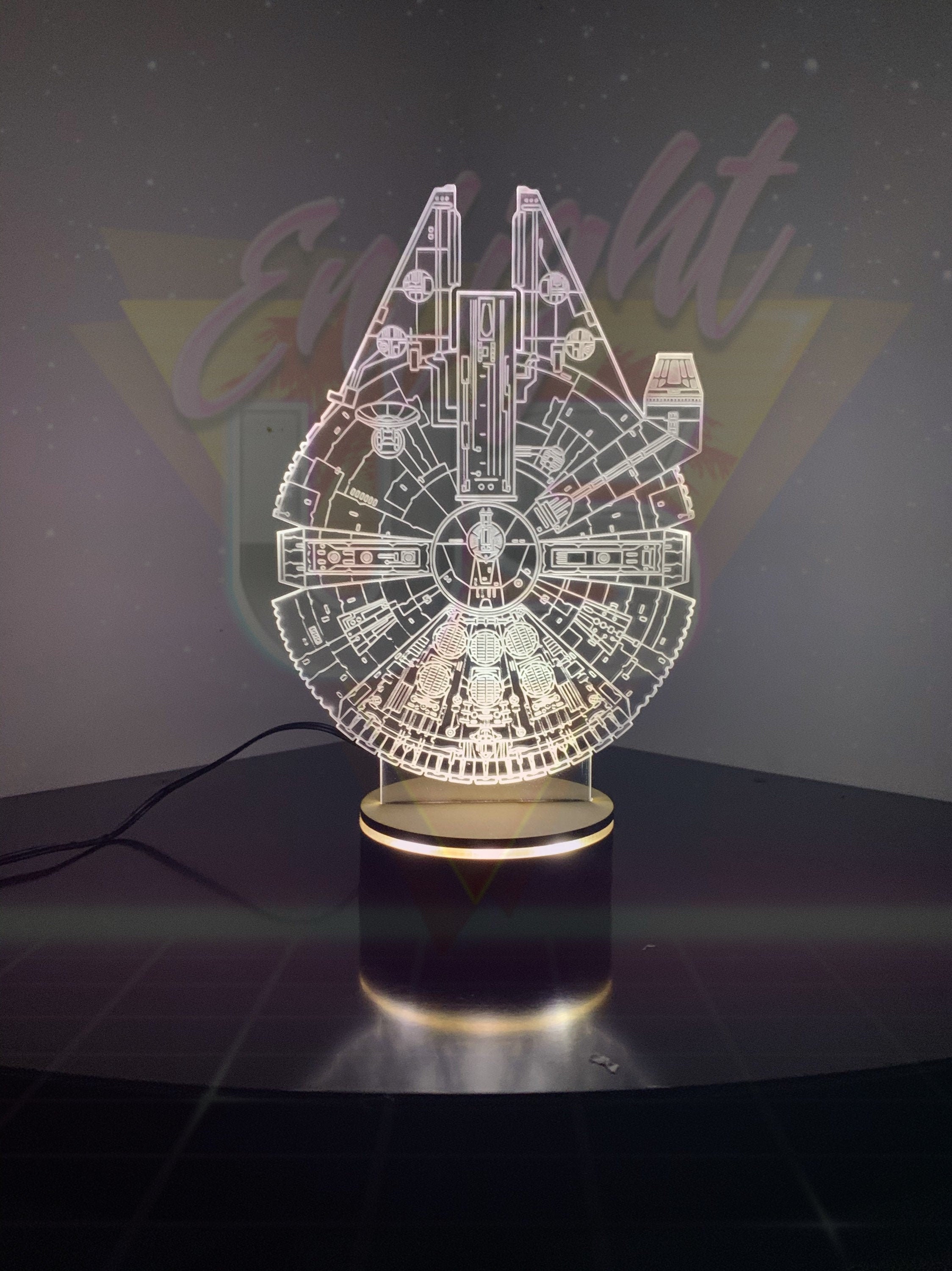 Millenium Falcon 3D LED Lamp - Etsy Sweden