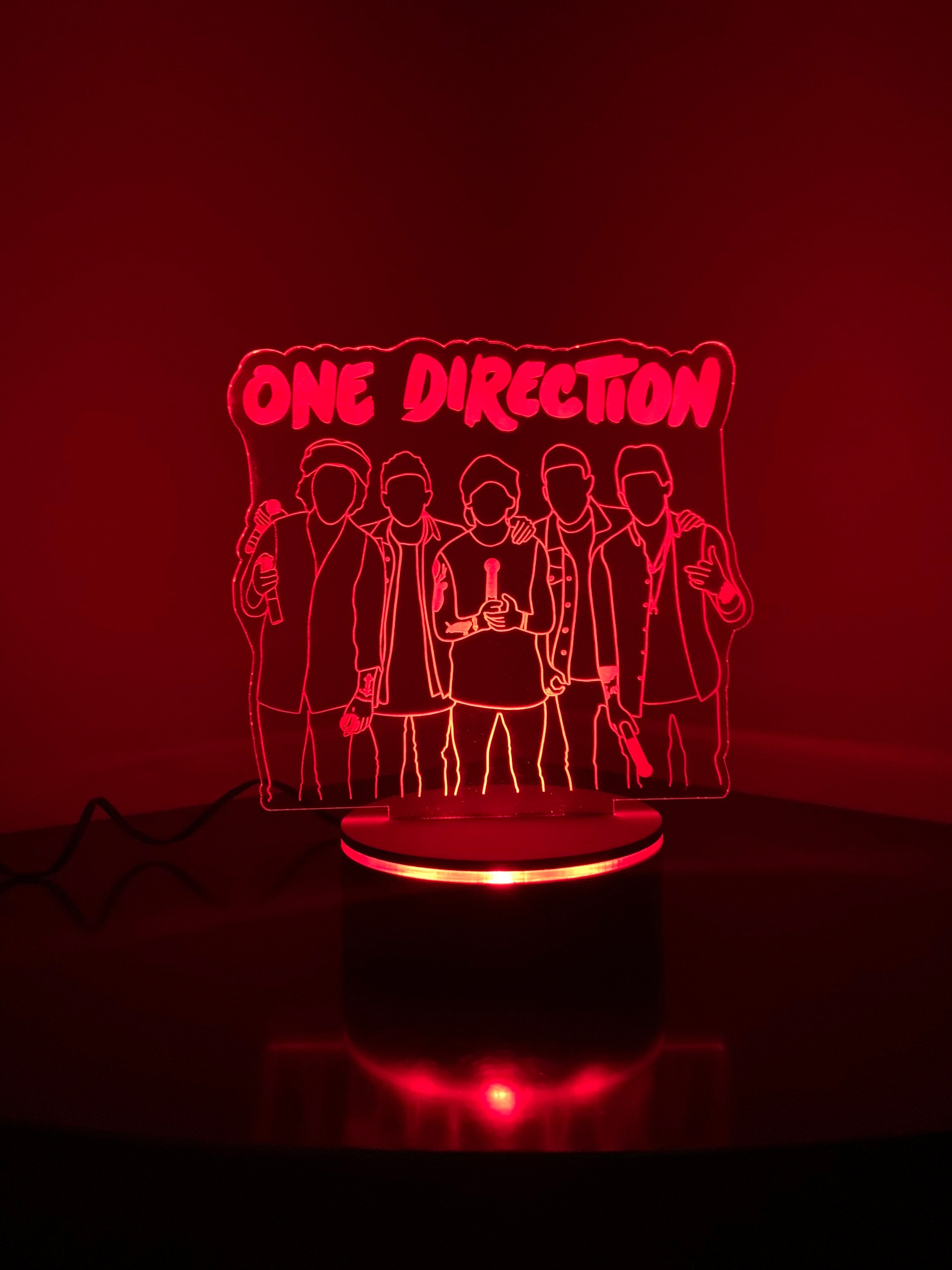 Lampara LED 3D One Direction Concert - Etsy España