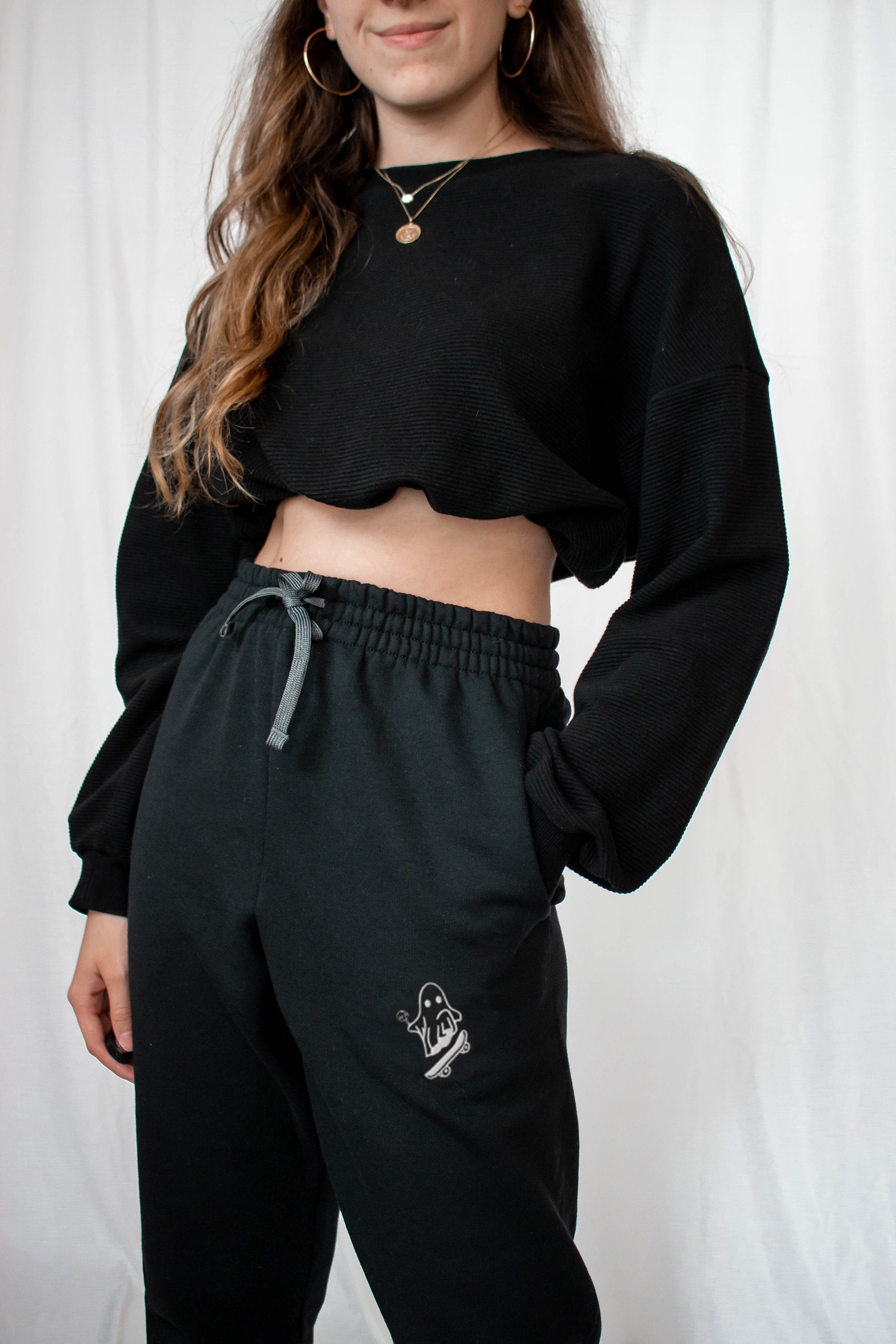 Embroidered Ghost Joggers Ghost Sweatpants Embroidered Sweatpants ...
