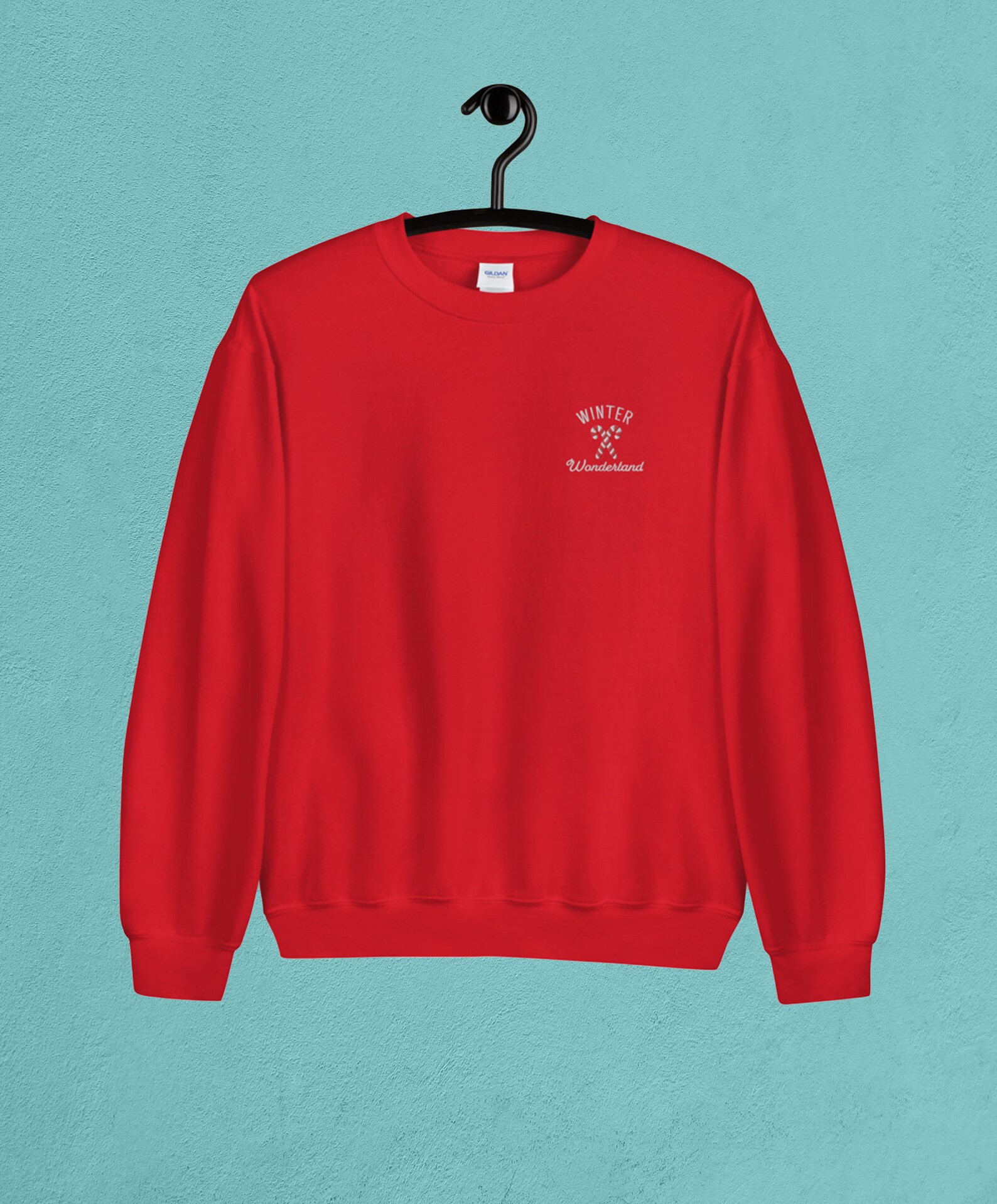 Winter Wonderland Embroidered Sweatshirt Christmas Apparel Candy Canes ...