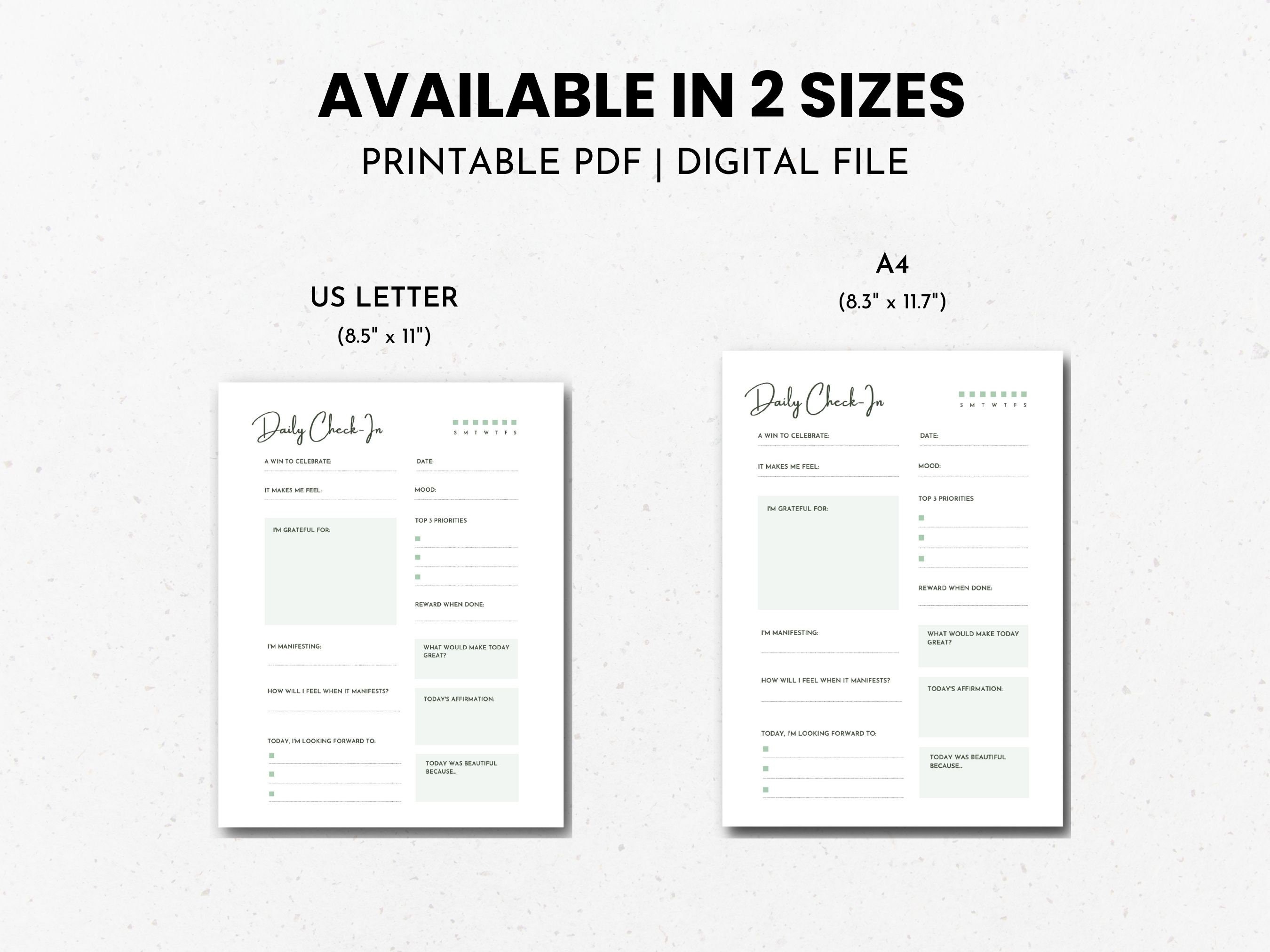 Daily Check-in Digital Planner Digital Gratitude Journal Daily Mood ...