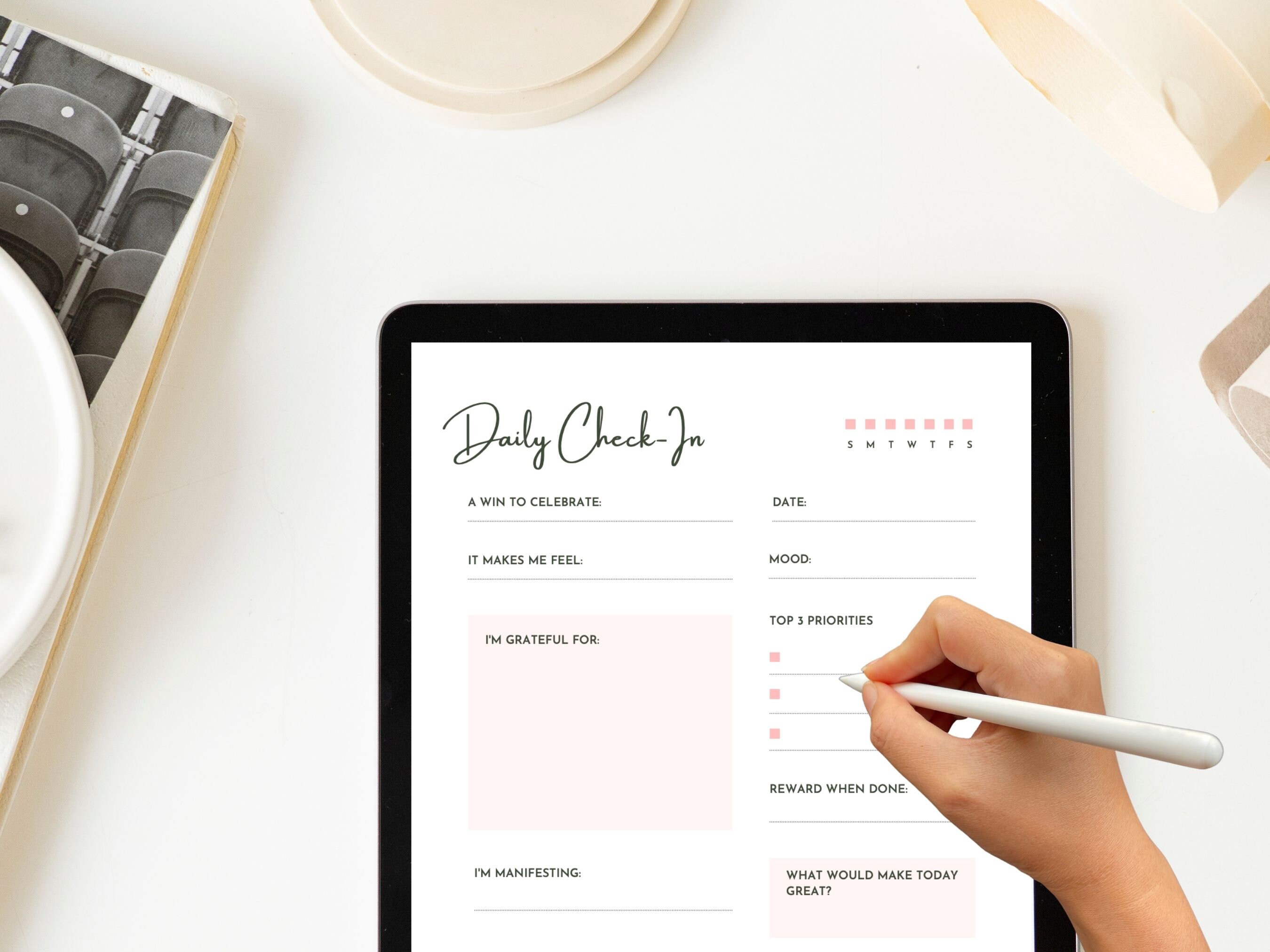 Daily Check-in Digital Planner Digital Gratitude Journal Daily Mood ...