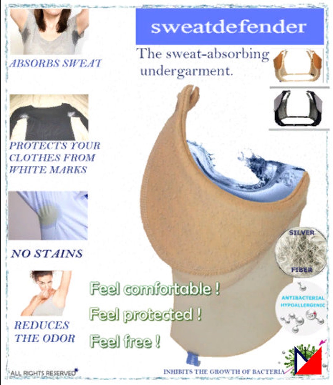 Sweat Absorbent Liners. Reusable Underarm Pads With Silver Thread ...
