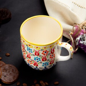 Oval Mug Handmade Pottery Unique Gift 100% Handpainted Lead-free Food ...