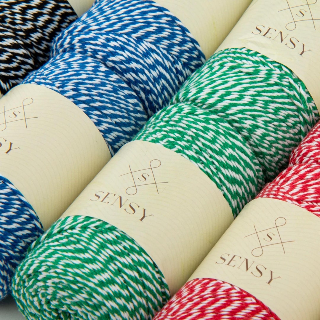 Sensy Premium Cotton Striped Twine Packaging Cord for DIY Crafts and ...