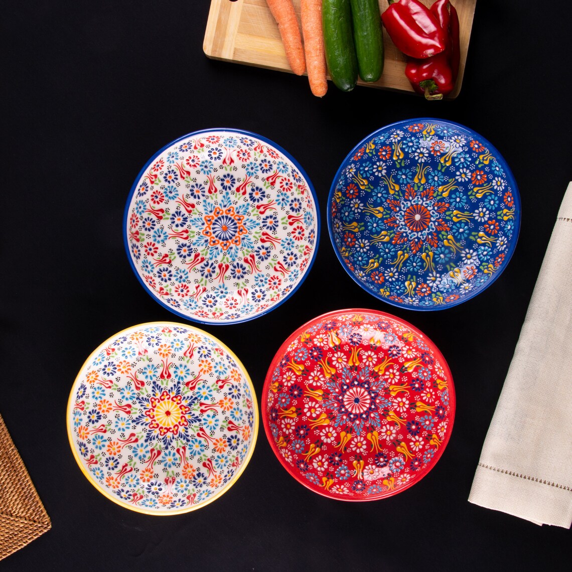 Ceramic Deep Plate 23cm Handmade Turkish Deep Plate Hand - Etsy