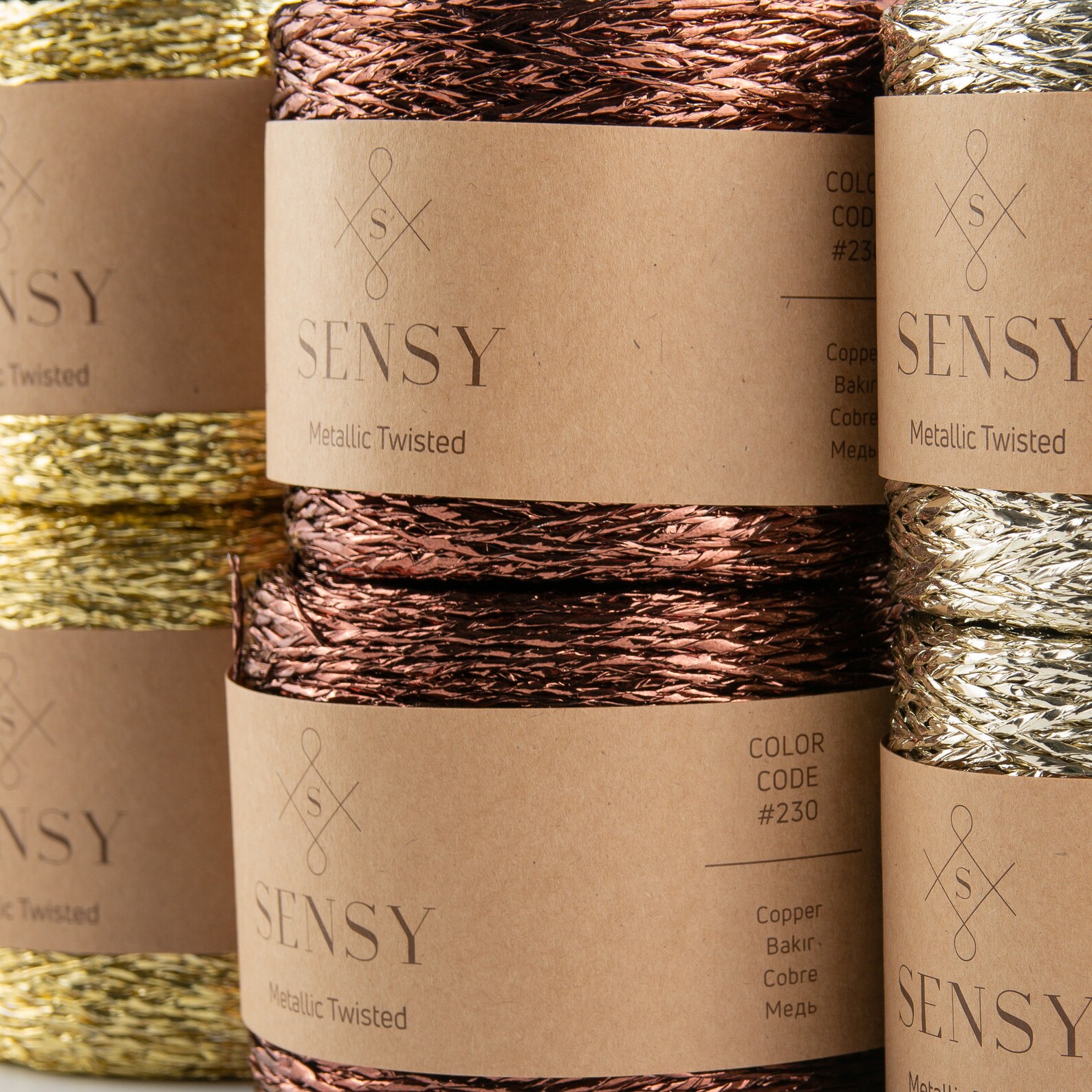 Sensy Premium 350 Yards %100 Polyester Metallic Twisted Yarn, Glossing ...