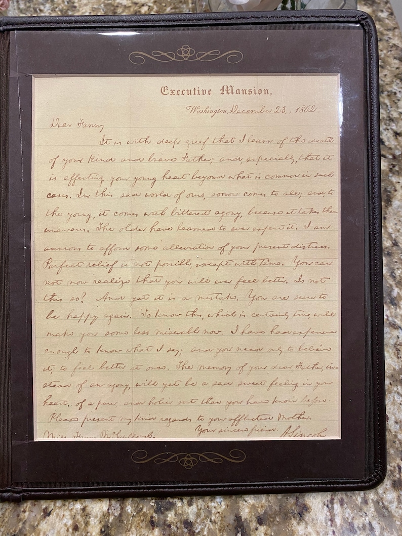 Abraham Lincoln Letter - Etsy