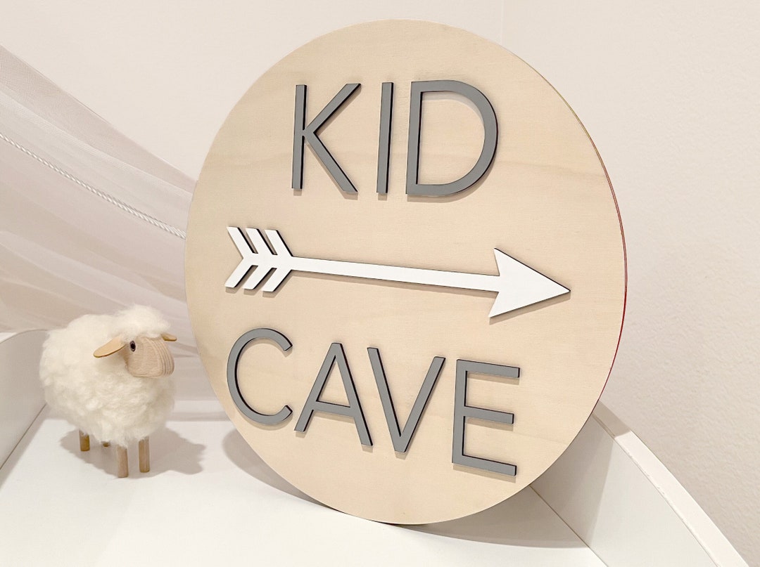 Kid Cave Sign 3D Nursery Wall Decor Kids Room Decor Round - Etsy