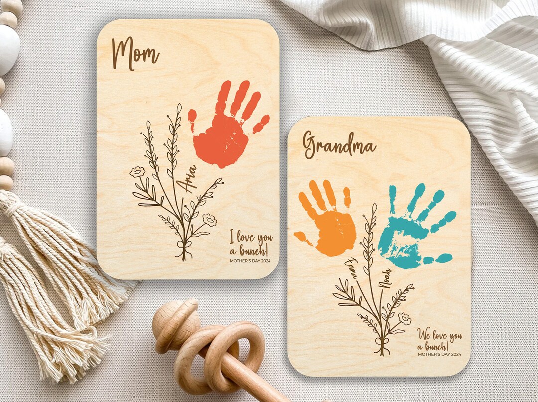 Handprint Flower Bouquet Sign, DIY Handprint Sign, Personalized Gift ...