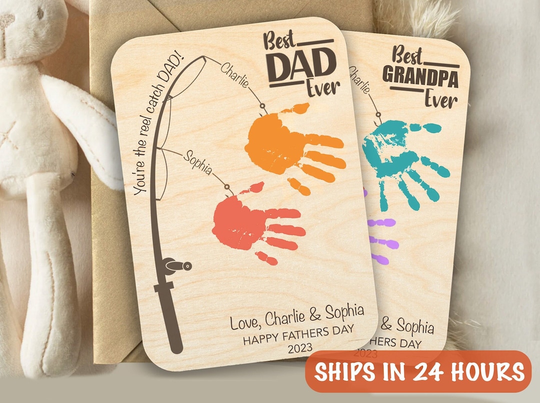 Fishing Handprint Sign DIY Handprint Sign Personalized Gift - Etsy