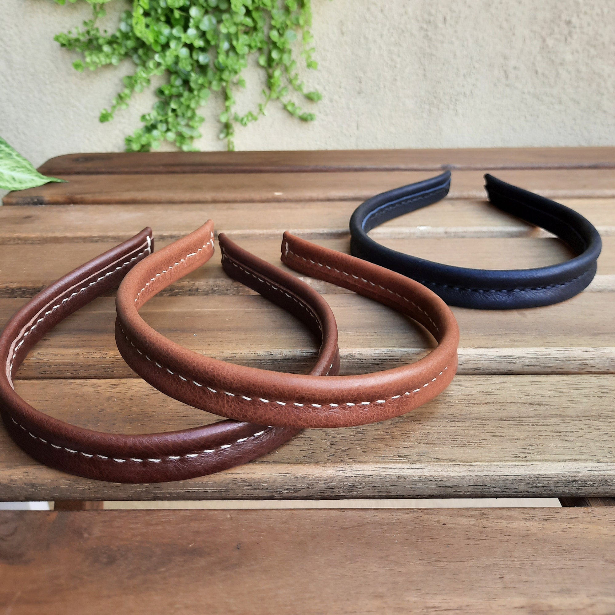 Headband in Black Simple Thick Leather Headband Leather Hair - Etsy