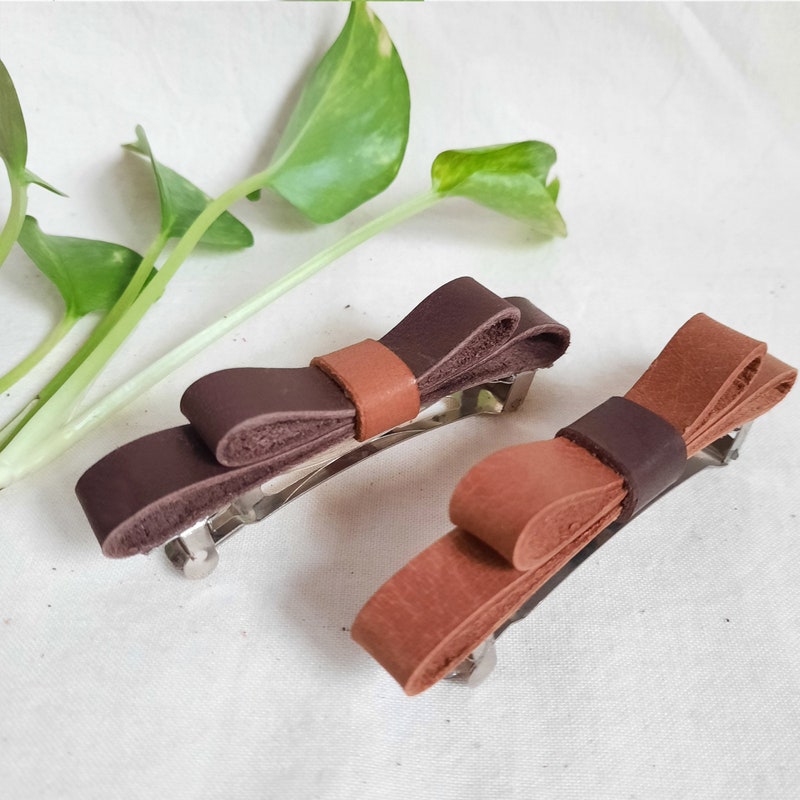 Leather Hair Clip - Etsy