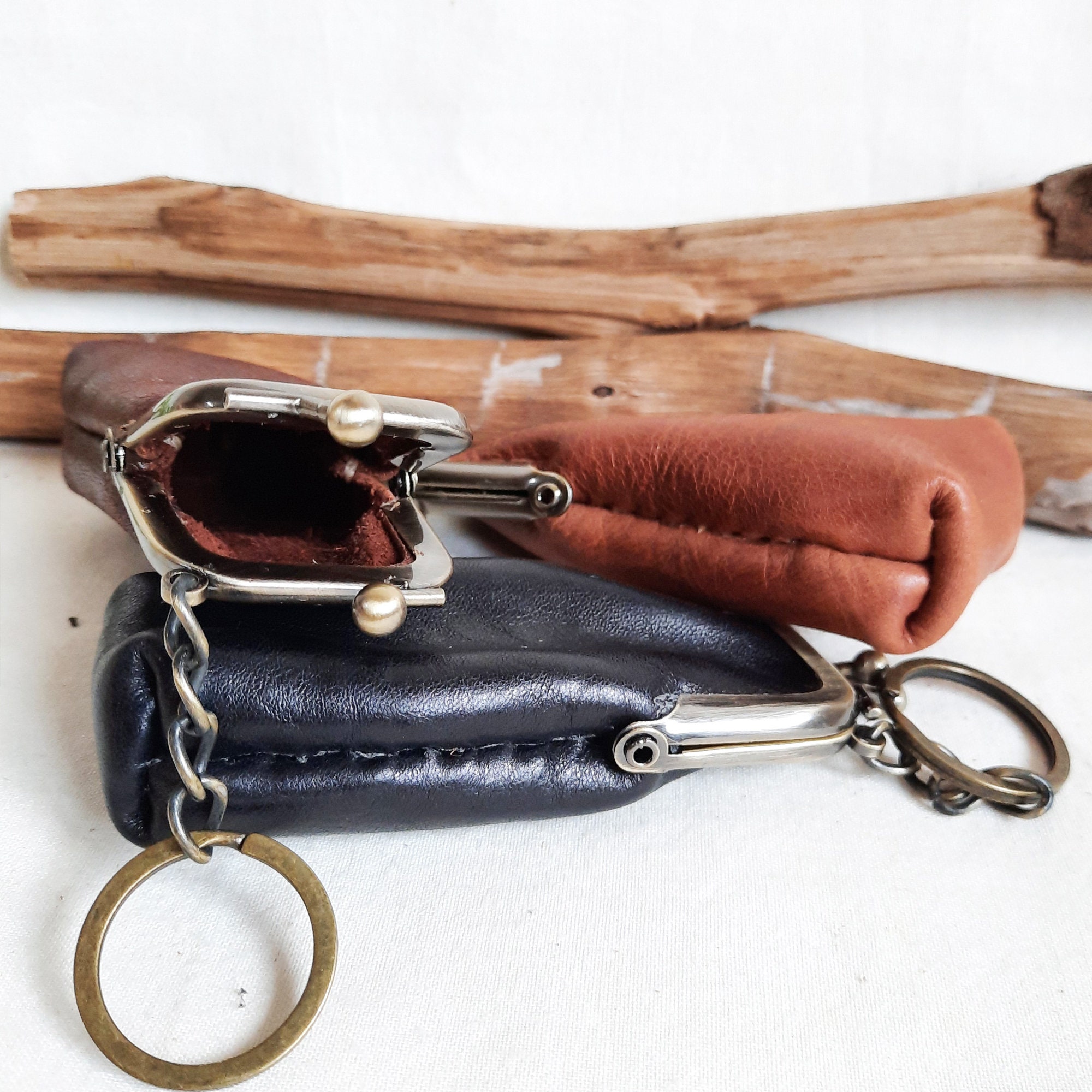 Leather keychain Lip Gloss holder keychain Lipstick Case | Etsy