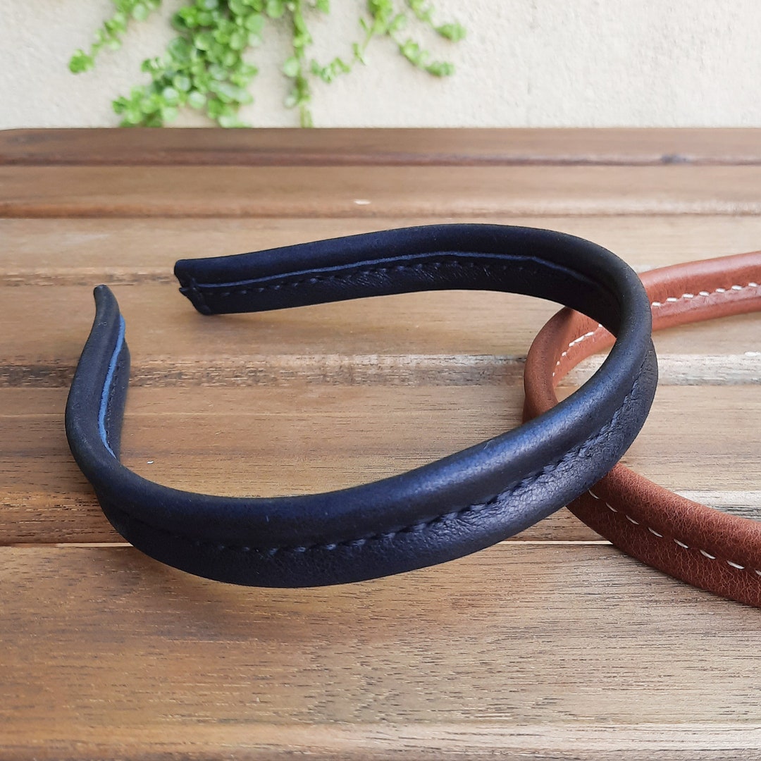 Headband in Black, Simple Thick Leather Headband, Leather Hair Band ...