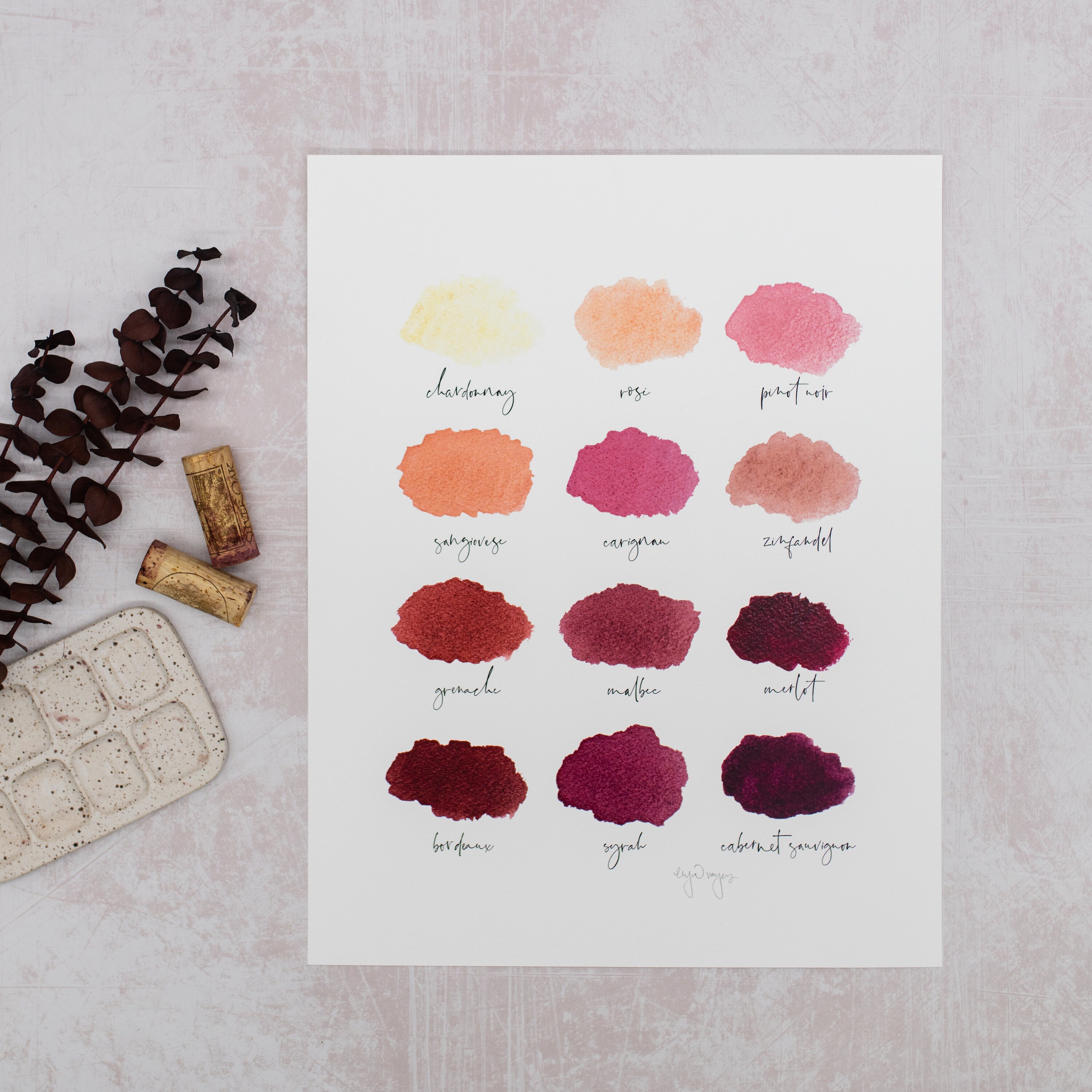 Real Wine: Wine Colors Print Bar Cart Accessories Bar Cart - Etsy