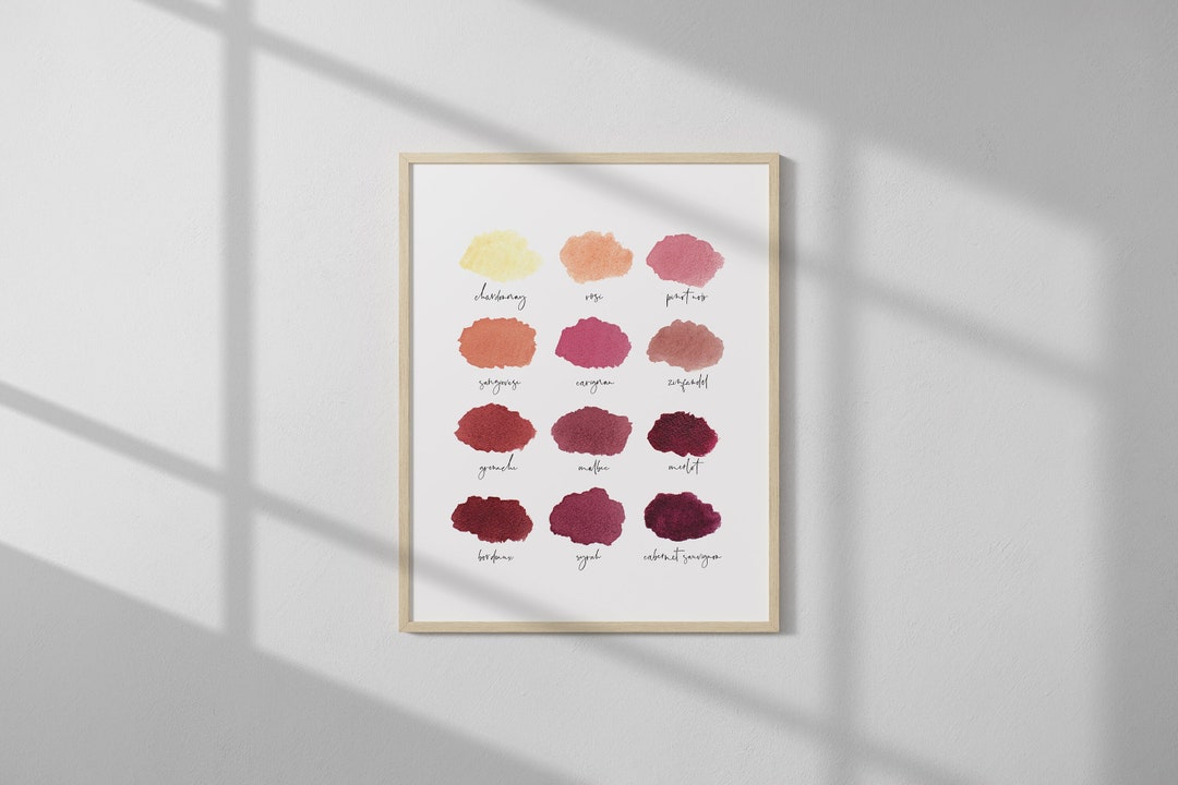 Real Wine: Wine Colors Print | Bar Cart Accessories, Bar Cart Art Décor ...