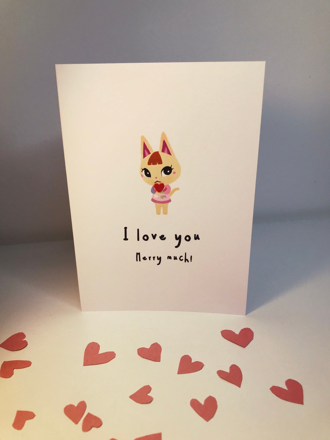 Animal Crossing New Horizons Card ACNH Greetings Card A6 Merry the Cat ...