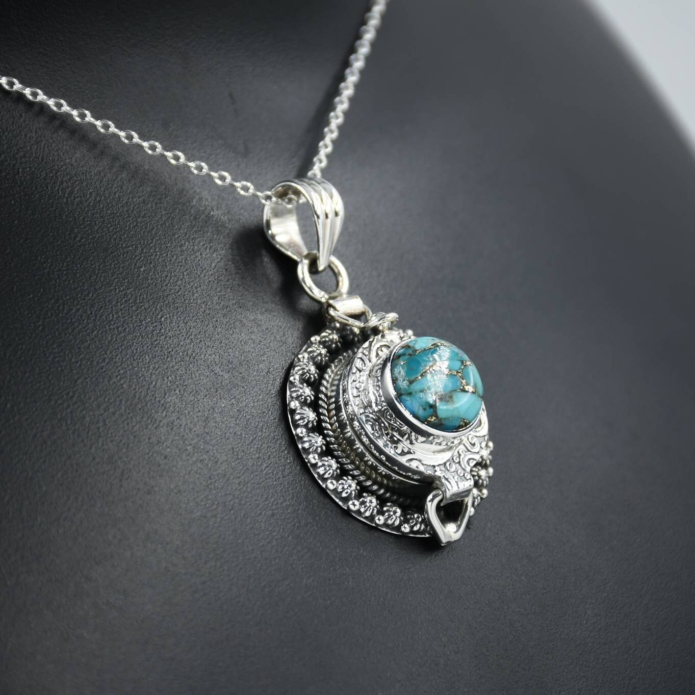 Secret Message Box Pendant Handmade Oxidised 925 Sterling Silver ...