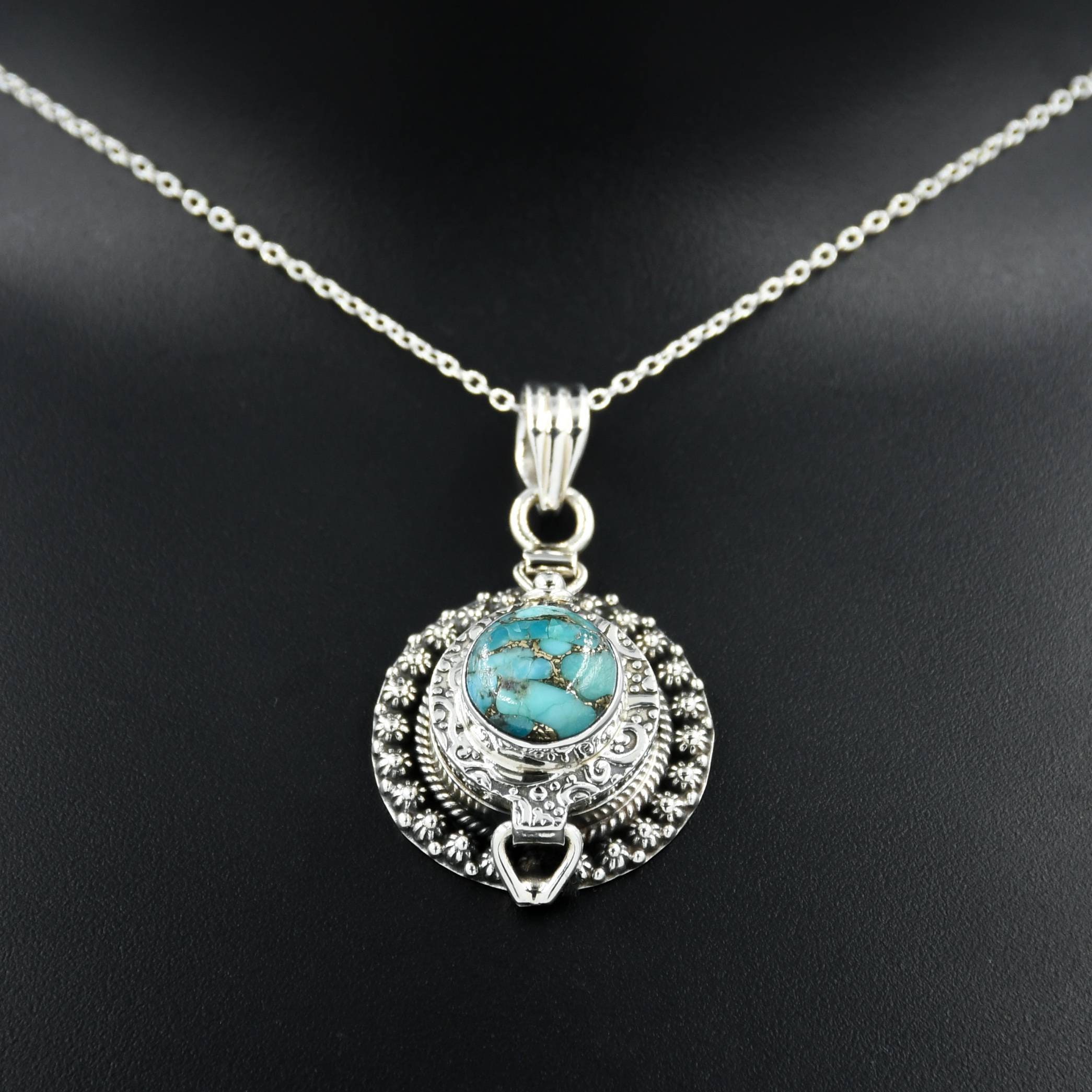 Secret Message Box Pendant Handmade Oxidised 925 Sterling Silver ...