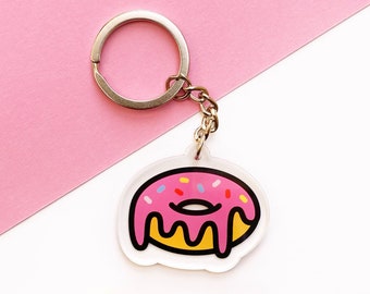 Cute Donut Keychain | Etsy