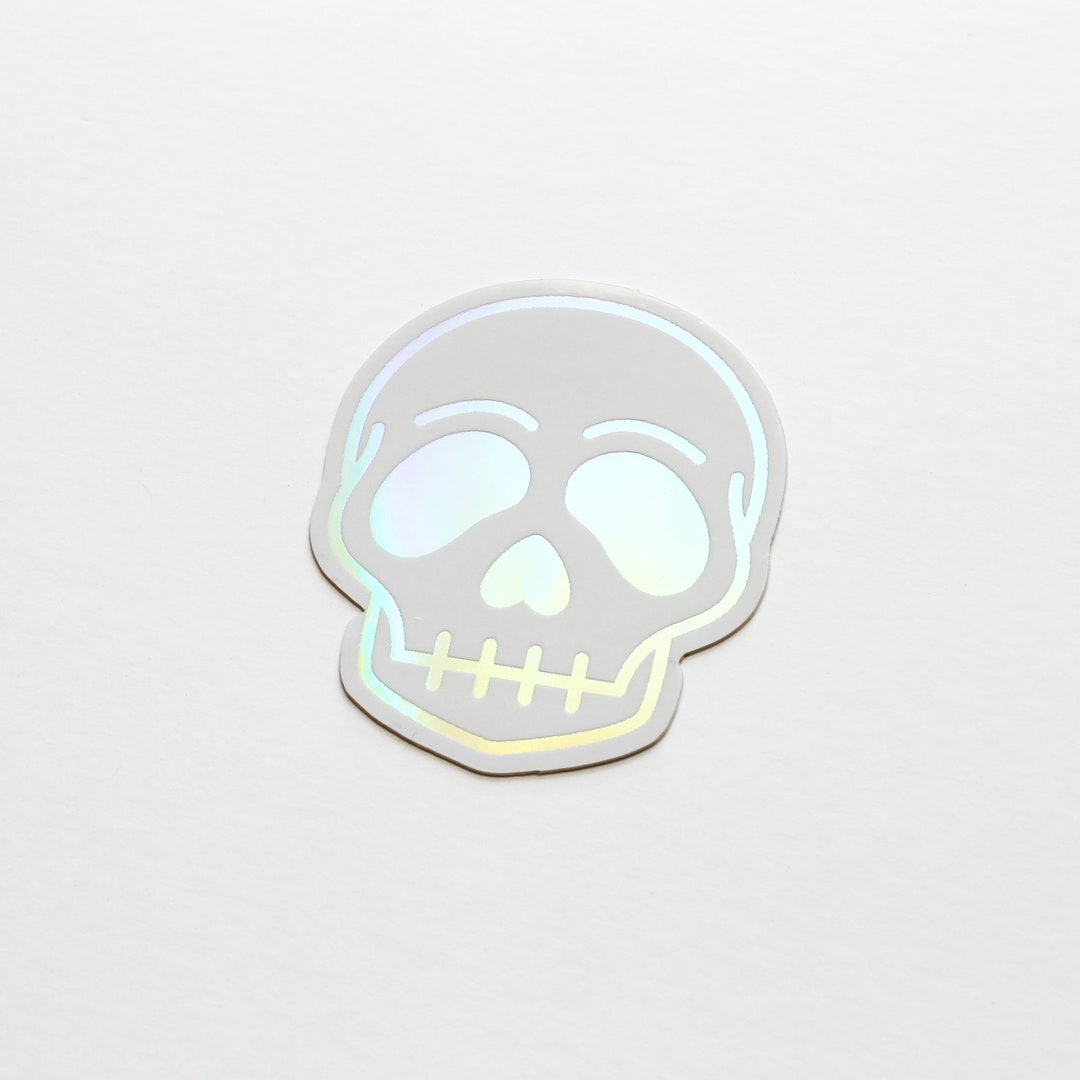 Skull Holographic Sticker - Laptop, Water Bottle, Phone Sticker, Vinyl ...