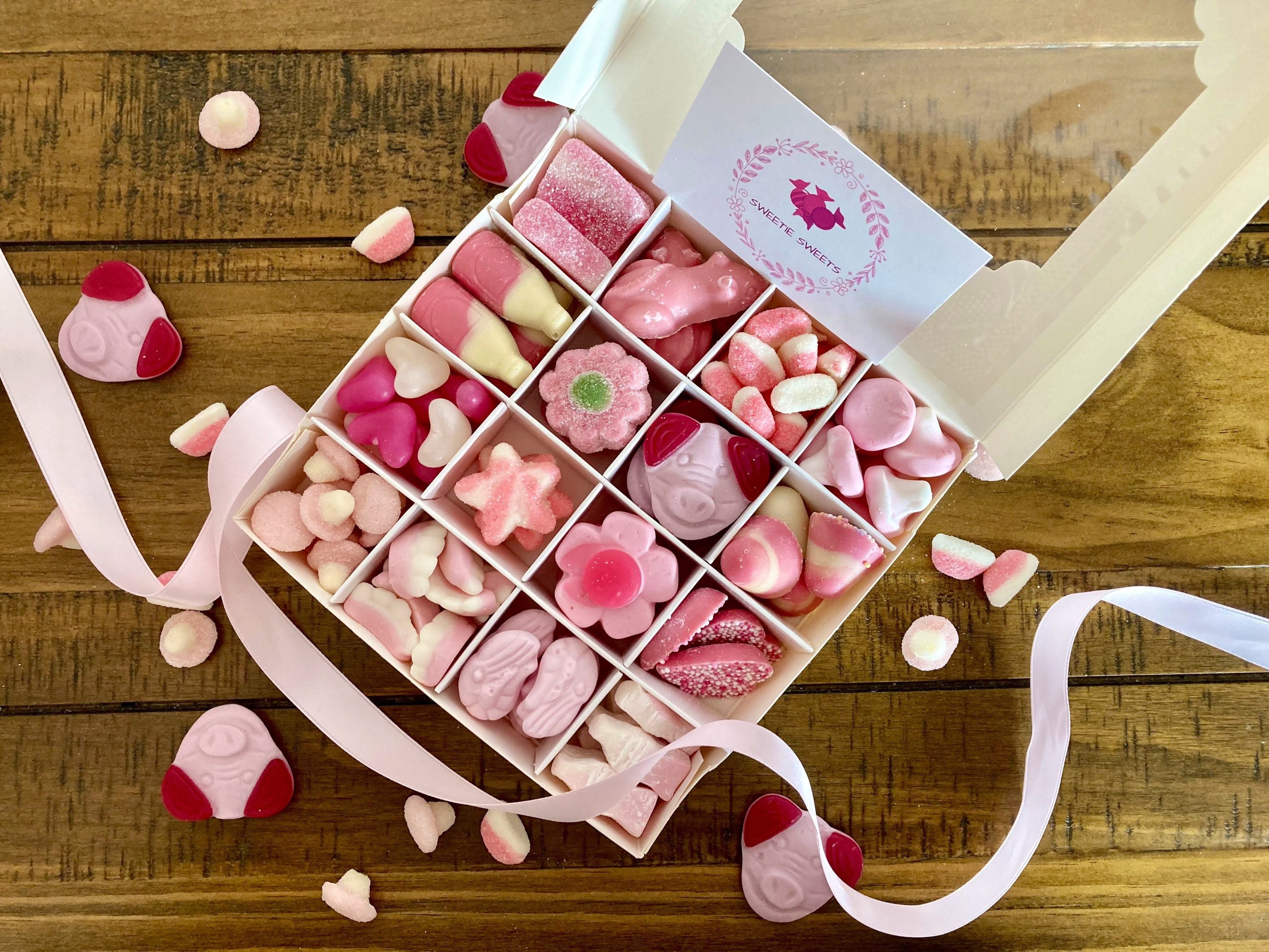 Pink sweet box. Sweet box. gifts for her. pink sweets. Pick | Etsy